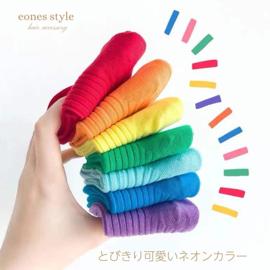 靴下 キッズ 女の子 男の子 子供用 ソックス 3足セット ネオンカラー 蛍光色 目立つ カラフル クルー丈 綿 こども 子供服 韓国 くつした スポーツ 運動会(SK08) : イーワンズ ...