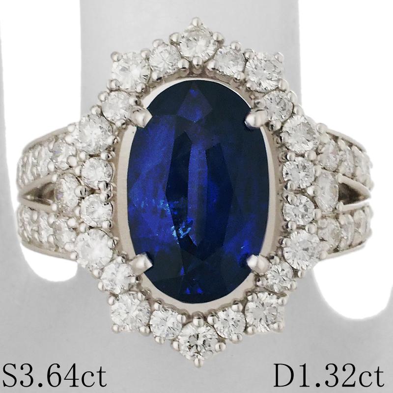 サファイア/3.64ct ダイヤモンド/1.32ct デザイン リング Pt950 12号 鑑別書付 : インペリアル - 通販 - Yahoo!ショッピング