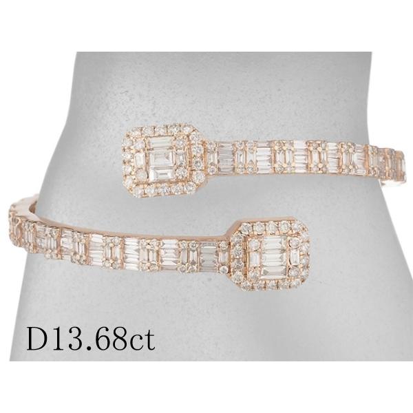 ダイヤモンド/13.68ct デザイン バングル K14PG : インペリアル - 通販 - Yahoo!ショッピング