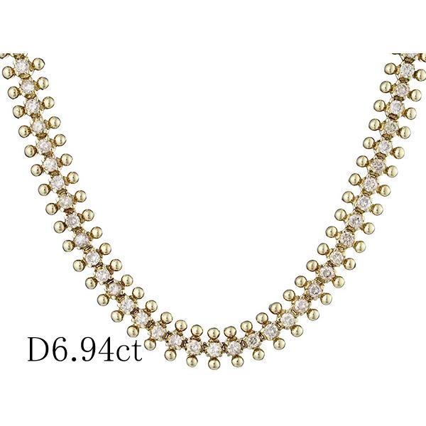 ダイヤモンド/6.94ct デザイン ネックレス K18YG :G9085:インペリアル - 通販 - Yahoo!ショッピング