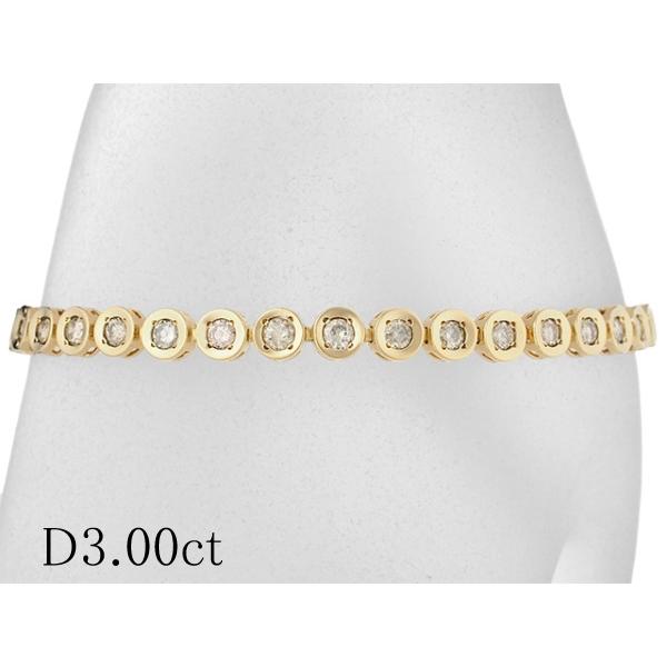 ダイヤモンド/3.00ct テニス ブレスレット K18YG : h5281 : インペリアル - 通販 - Yahoo!ショッピング