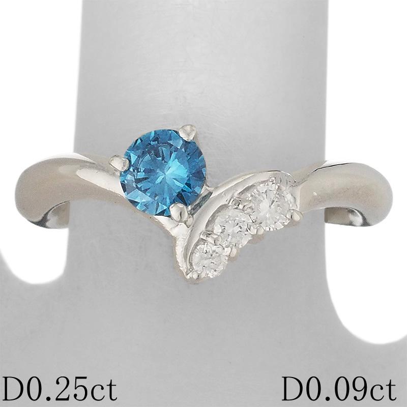 ブルーダイヤモンド/0.25ct 3Pダイヤ/0.09ct デザイン リング Pt900 9号 : インペリアル - 通販 - Yahoo!ショッピング