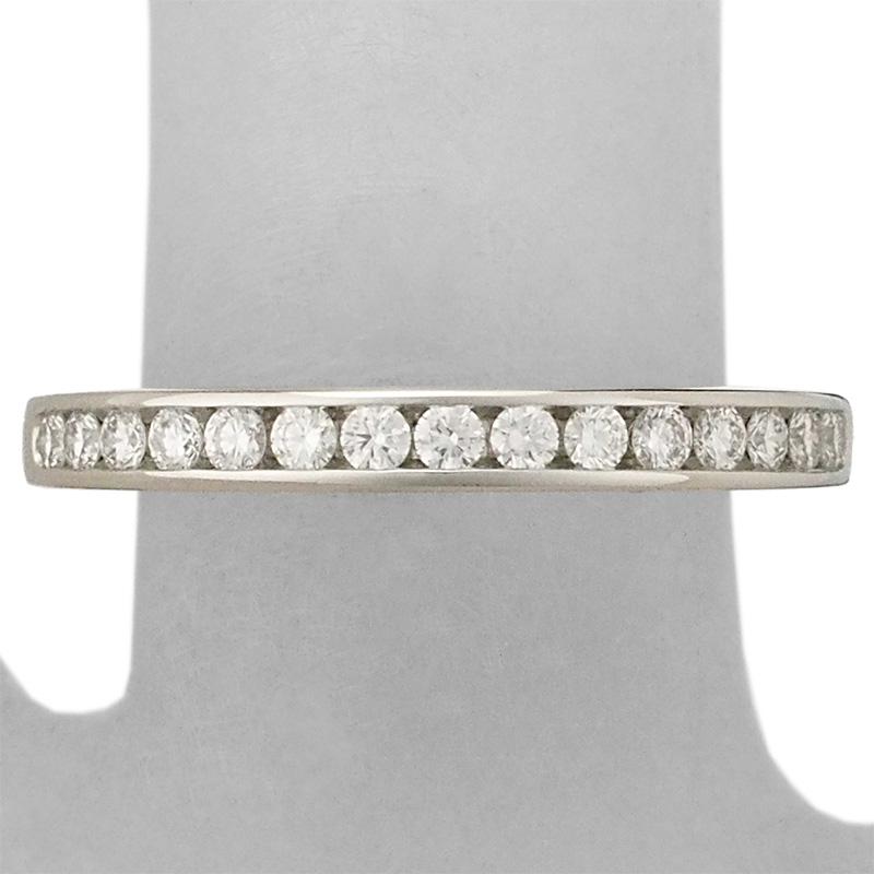 ティファニー ダイヤモンド チャネル セッティング ハーフサークル リング Pt950 8号 60003924 箱付 : h9950 ...