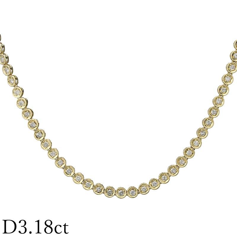 ダイヤモンド/3.18ct テニス ネックレス K18YG : i0651 : インペリアル - 通販 - Yahoo!ショッピング