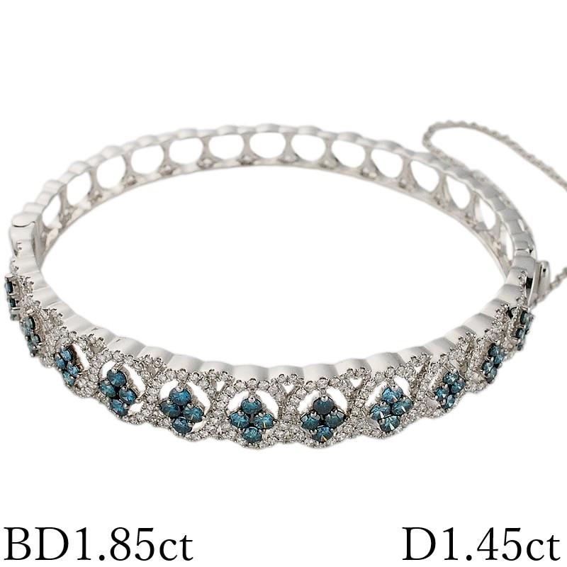 ブルーダイヤ/ 1.85ct ダイヤモンド/1.45ct バングル K18WG : インペリアル - 通販 - Yahoo!ショッピング