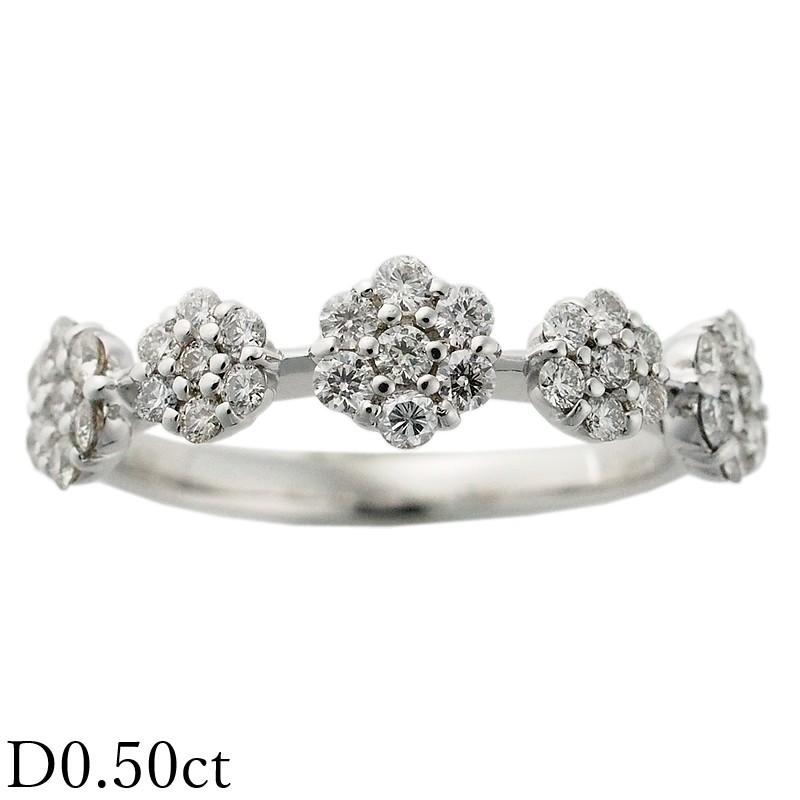 ダイヤモンド/0.50ct フラワー デザイン リング K18WG 13号 : インペリアル - 通販 - Yahoo!ショッピング