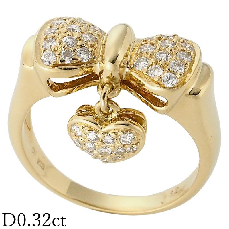 ポンテヴェキオ ダイヤモンド/0.32ct リボン ハート リング K18YG 9号 : インペリアル - 通販 - Yahoo!ショッピング