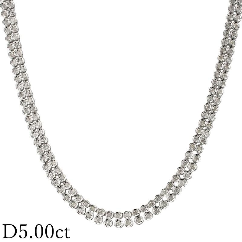 ダイヤモンド/5.00ct ネックレス K14WG : インペリアル - 通販 - Yahoo!ショッピング