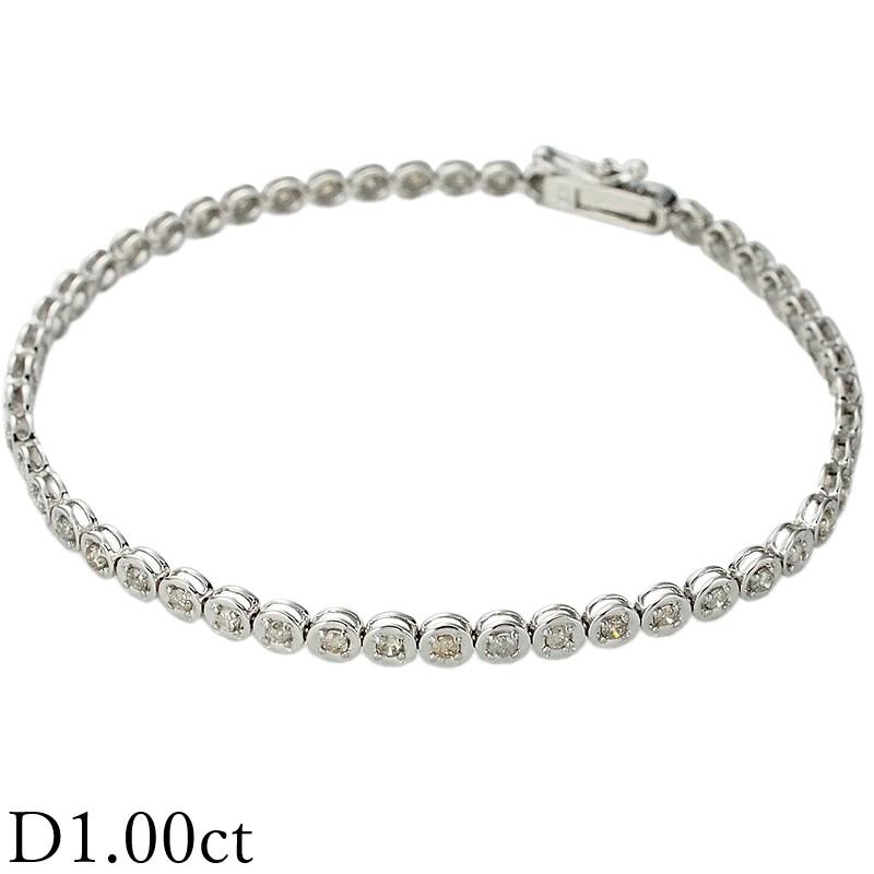 ダイヤモンド/1.00ct テニス ブレスレット K18WG : インペリアル - 通販 - Yahoo!ショッピング