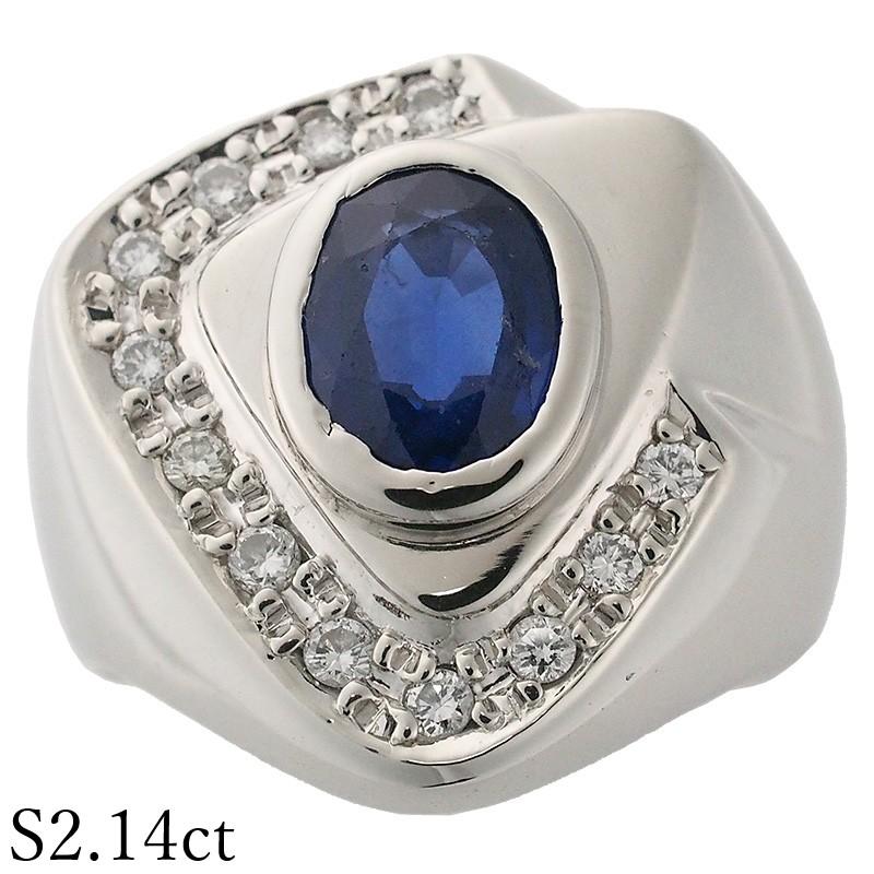 印台 サファイア/2.14ct ダイヤ/0.237ct リング Pt900 18.5号 : インペリアル - 通販 - Yahoo!ショッピング