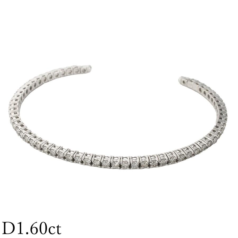 ダイヤモンド/1.60ct バングル K18WG : インペリアル - 通販 - Yahoo!ショッピング