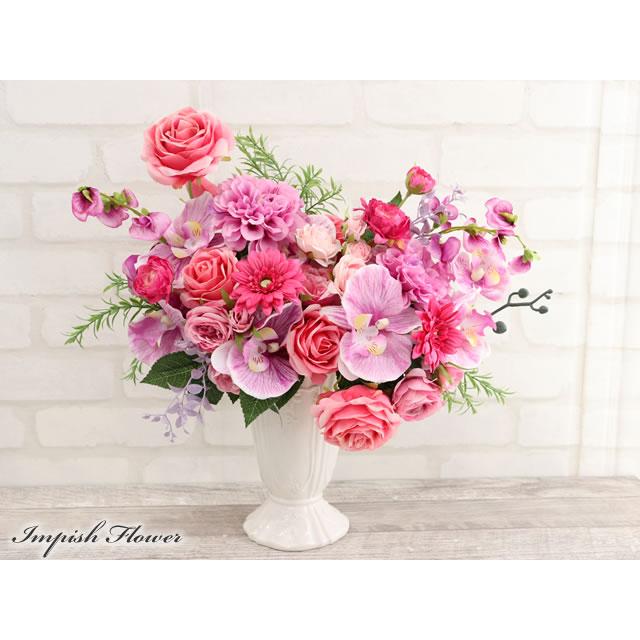 造花 インテリア 胡蝶蘭 フラワーアレンジメント アーティフィシャルフラワー 高級 おしゃれ アレンジメント 豪華 B-483 ...