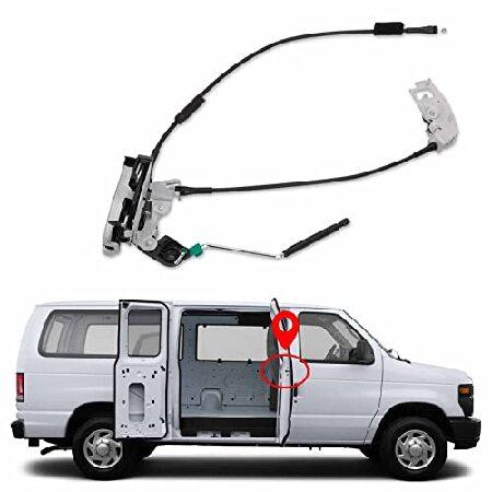 ドアラッチアセンブリドアロックケーブル＆ロッド 1992-2020 フォード E150 E250 E350 エコノラインバン用 4.6 5.4 6.2 6.8L エンジン RH右側ヒンジ 並行 ...