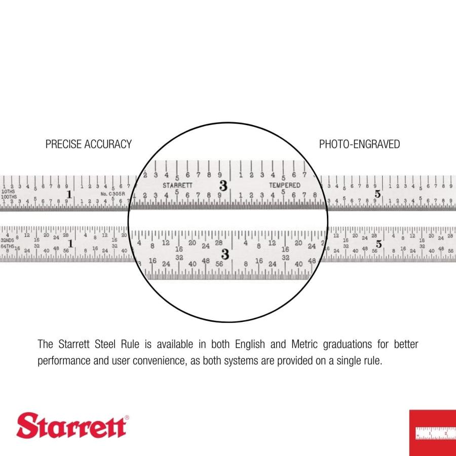 【並行輸入品】Starrett C316R 6 Inch Steel Rule with Graduations by Starr ...