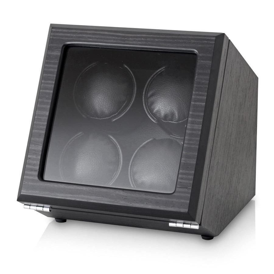 モーターストップオプションと静かなローター付き4ウォッチワインダー, ブラックベニヤ 4 Watch Winder with Mo 並行輸入品 ...
