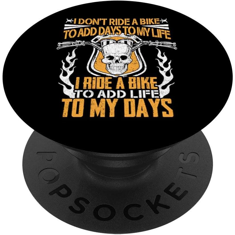 Biker Motorcycle Gift Skull Ride To Add Life My Days PopSocket 並行輸入 : Import tabaido - 通販 ...