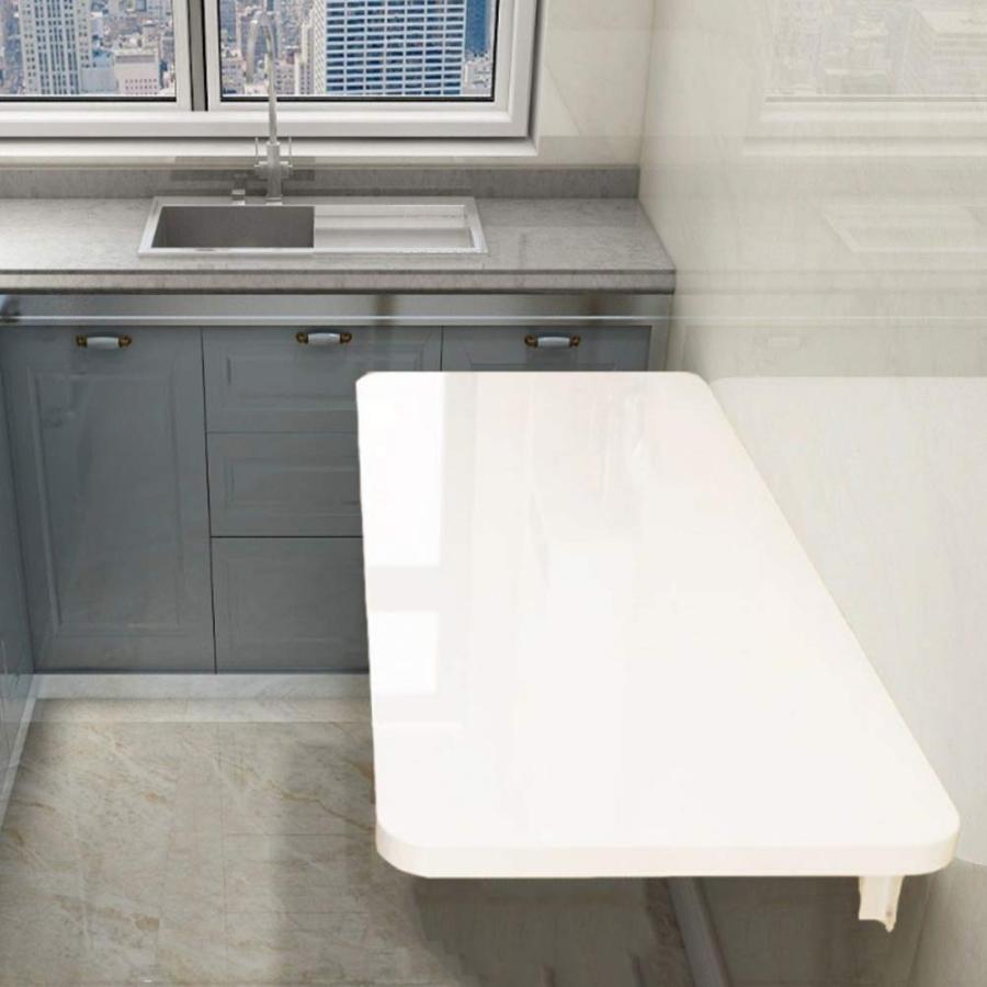 GBH Wall Mounted Folding Table, White Small Kitchen Invis 並行輸入品 ...