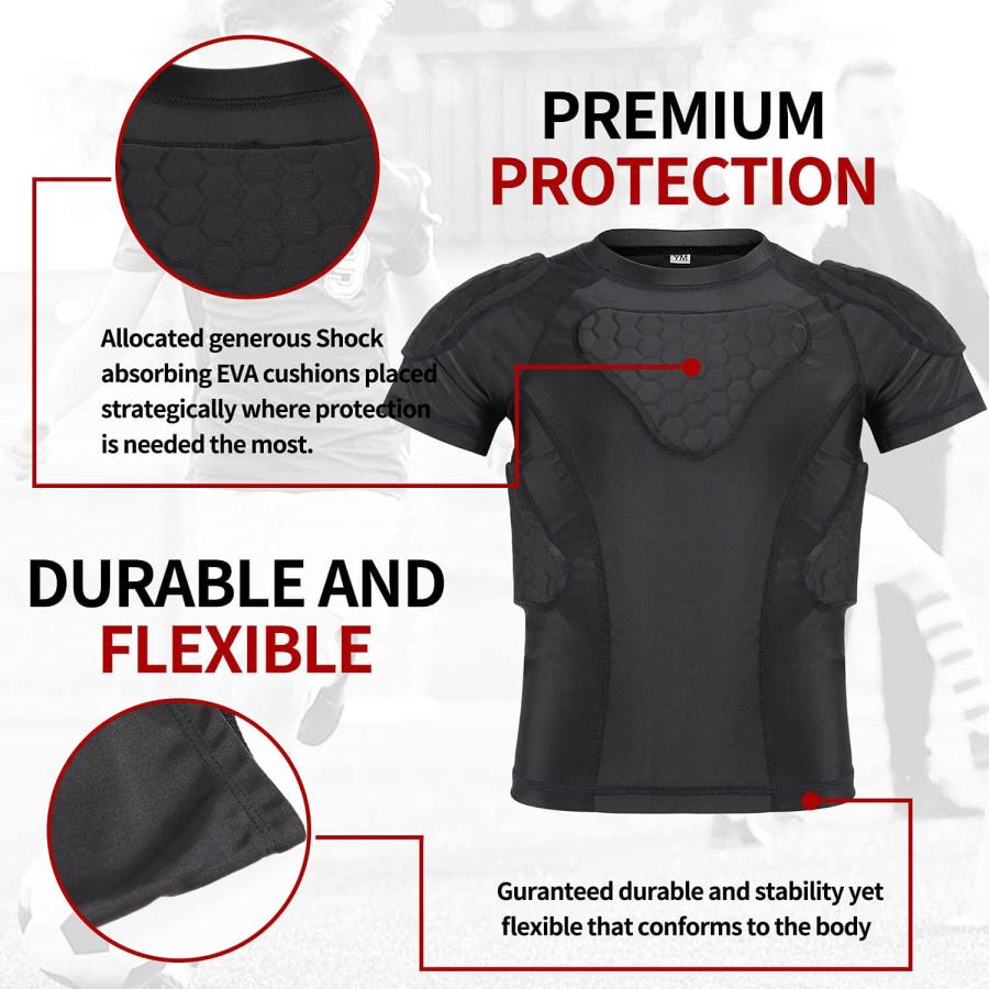 【並行輸入品】TUOY Youth Padded Compression Shirt Football Rib Ch : Import ...