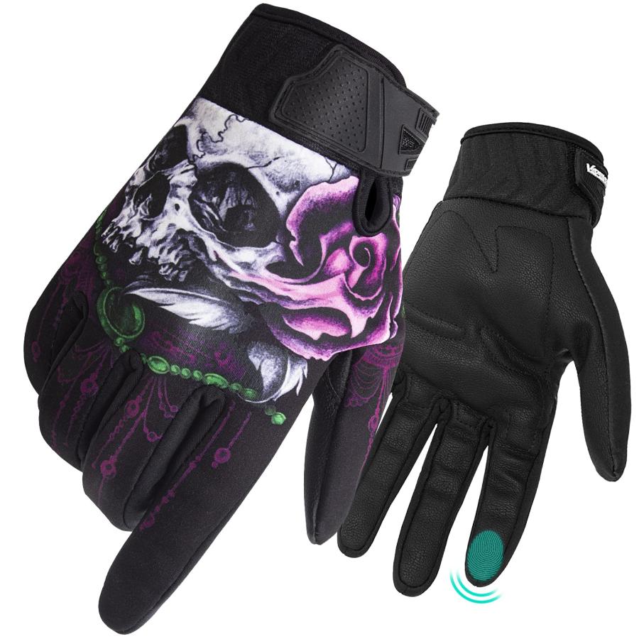 RIGWARL Leather Motorcycle Gloves Winter Fleece, Ten Finger Touc 並行輸入品 : Import tabaido - 通販 ...