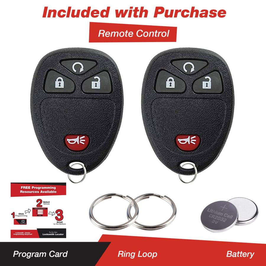 【並行輸入品】2x KeylessOption Remote Key Fob for GM (15913421, 20868672 ...