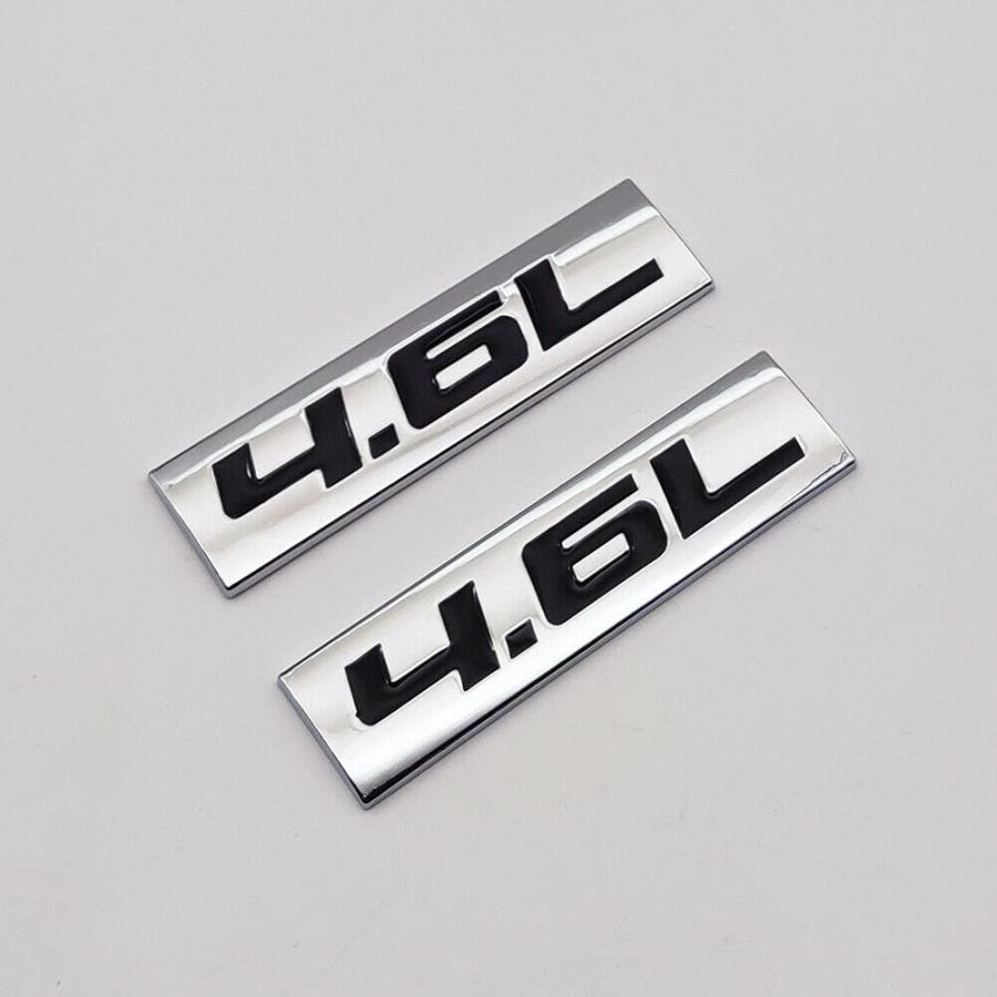 Chrome/Black Metal 4.6L Engine Race Motor SWAP Emblem Badge for 並行輸入品 ...