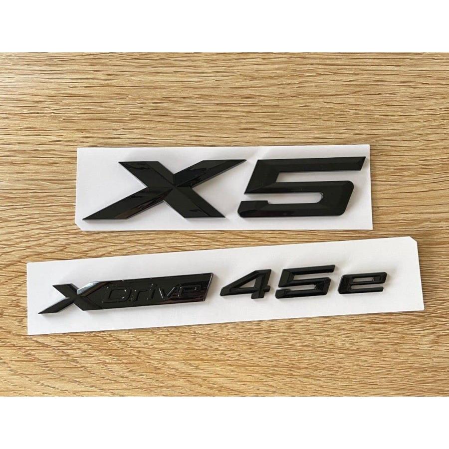 PUOU Gloss Black for X5 xDrive 45e Trunk Badge Emblem Sticker fo 並行輸入品 ...