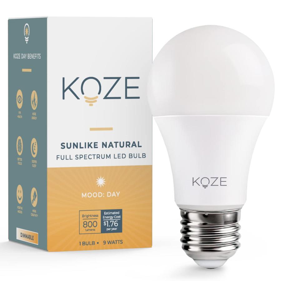 【並行輸入品】KOZE Day Full Spectrum Light Bulb for Seasonal Depression, Energ : Import tabaido - 通販 ...