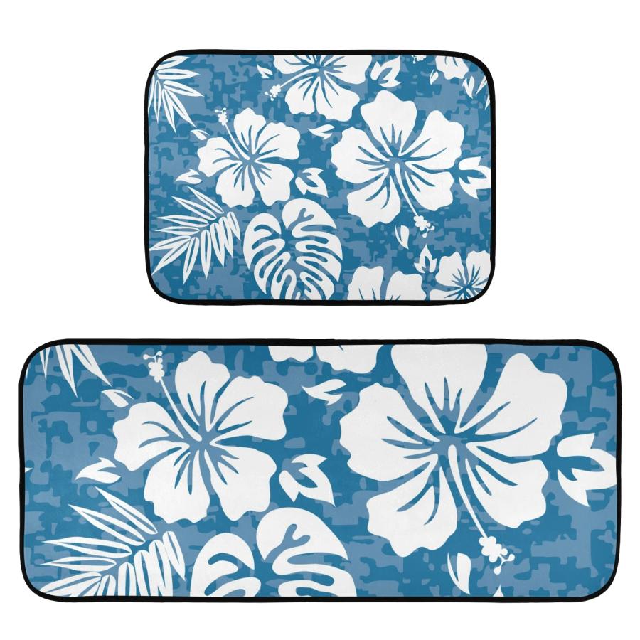 J JOYSAY Aloha Hawaiian Floral Kitchen Rugs and Mat 2 Pieces Set 並行輸入品 ...