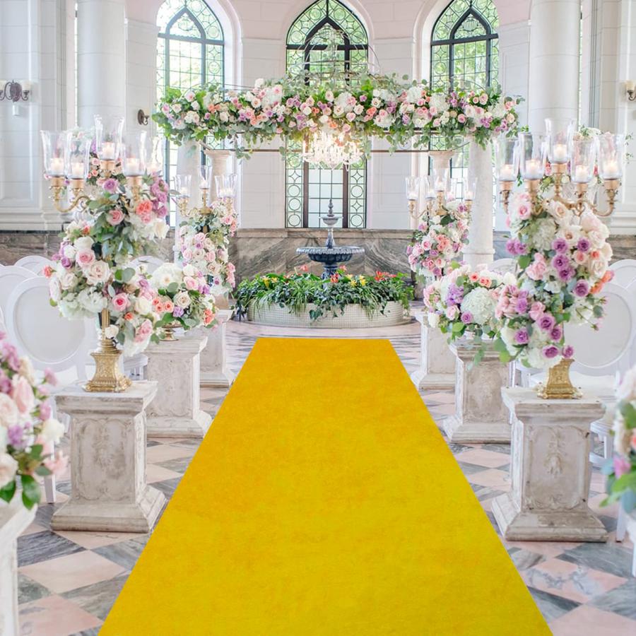 FUHSY Gold Aisle Runner for Wedding Ceremony 24" x15FT A 並行輸入品 : Import ...