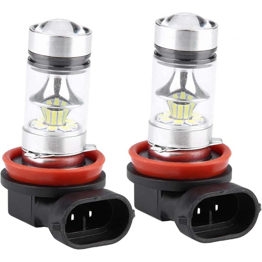 Qiilu H8 H9 H11 LED Headlight Bulb 2PCS 6000K White 100W Plug an 並行輸入 ...
