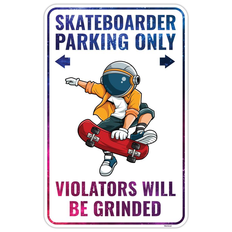 Venicor Skateboard Sign Decor 9 x 14 Inches Aluminum Skate 並行輸入品 ...