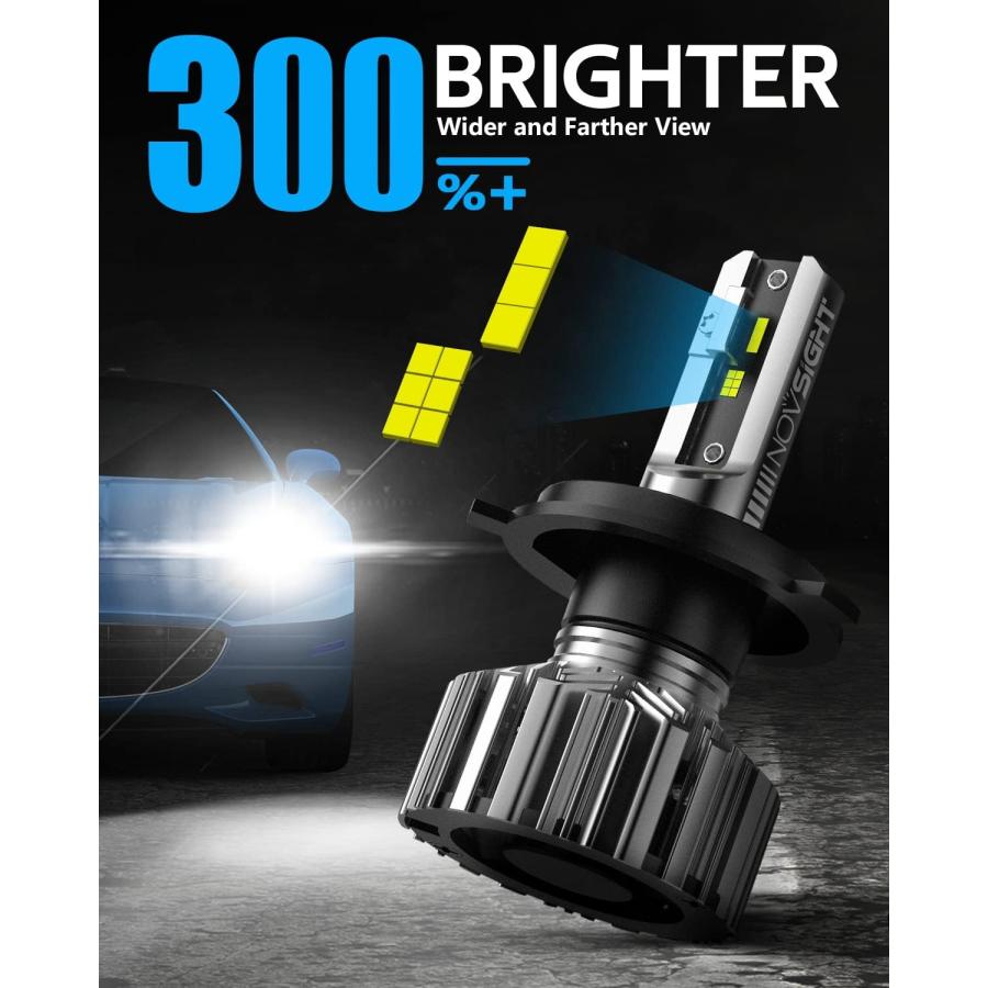 【並行輸入品】NOVSIGHT H13/9008 LEDヘッドライト電球 13000ルーメン 300%明るい Hi/lo 変換キット 60W ...