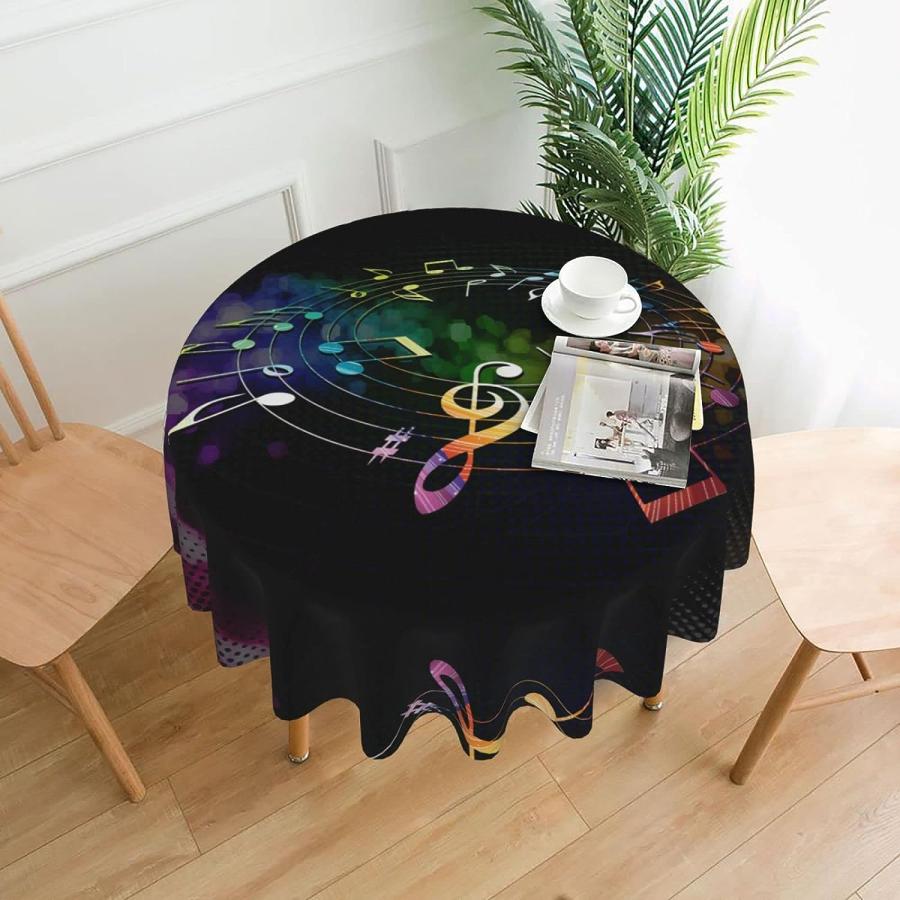 EWMAR Colorful Music Notes Decorative Round Table Cloths - 60 Inc ...