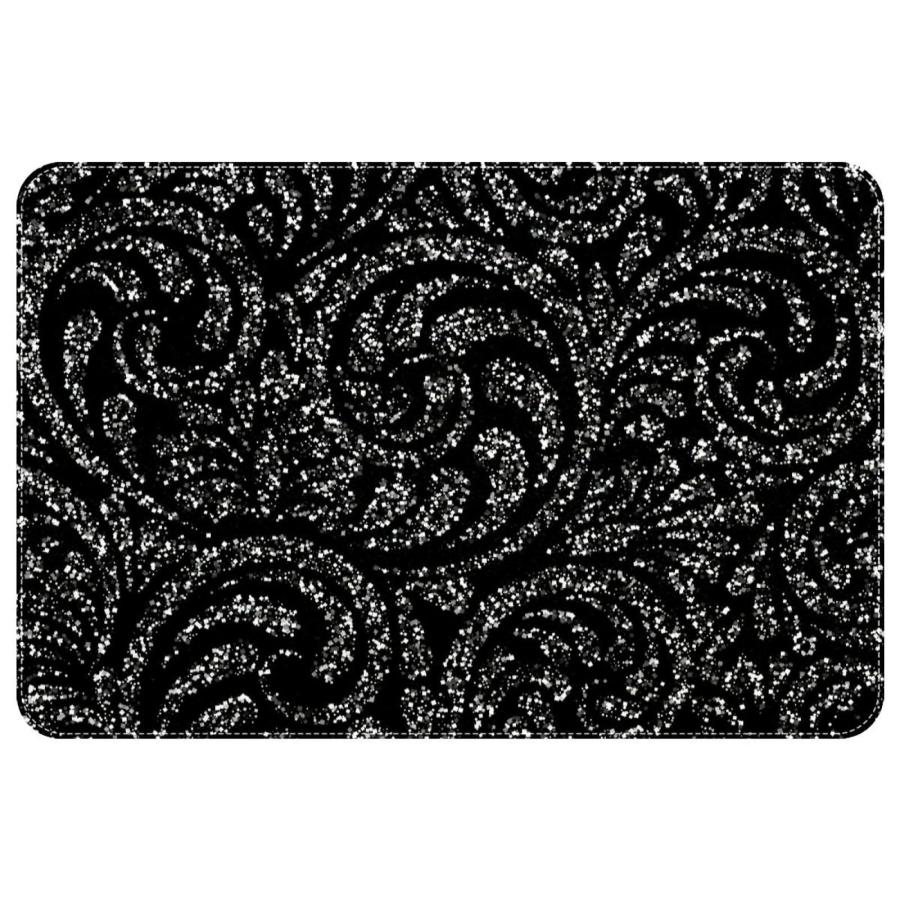 Silver Glitter Swirls Bath Rugs Absorbent Non Slip Door Mats Sof 並行輸入品 ...