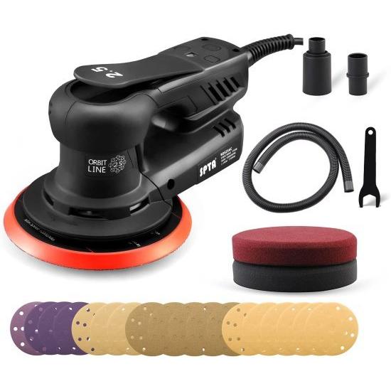 Electric Orbit Sander, SPTA 350W 150mm Random Variable Speed 4000 ...