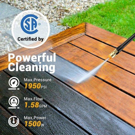 Rock&Rocker Powerful Electric Pressure Washer, 1950PSI Max 1.58 GPM ...