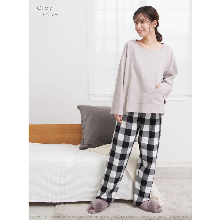 ジェニファーパメラ ルームウェア 長袖 上下セット リアナ Riana レディース パジャマ Tシャツ チェックパンツ 可愛い おしゃれ 綿 コットン ワンマイルウェア… : jp412 ...