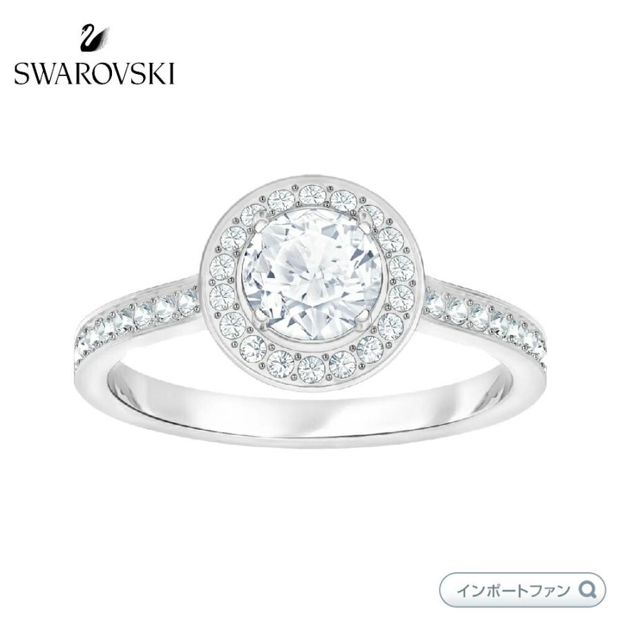 SWAROVSKI スワロフスキー アトラクト ラウンド リング 指輪 ホワイト 5409189 5368545 5409187 ...