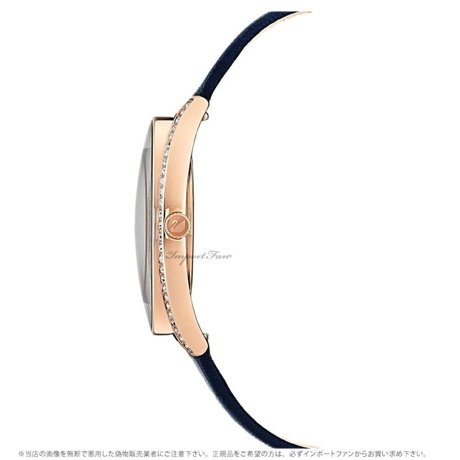 SWAROVSKI スワロフスキー クリスタライン オーラ レザーストラップ ウォッチ 腕時計 ブルー 5519447 クリスマス ギフト ...