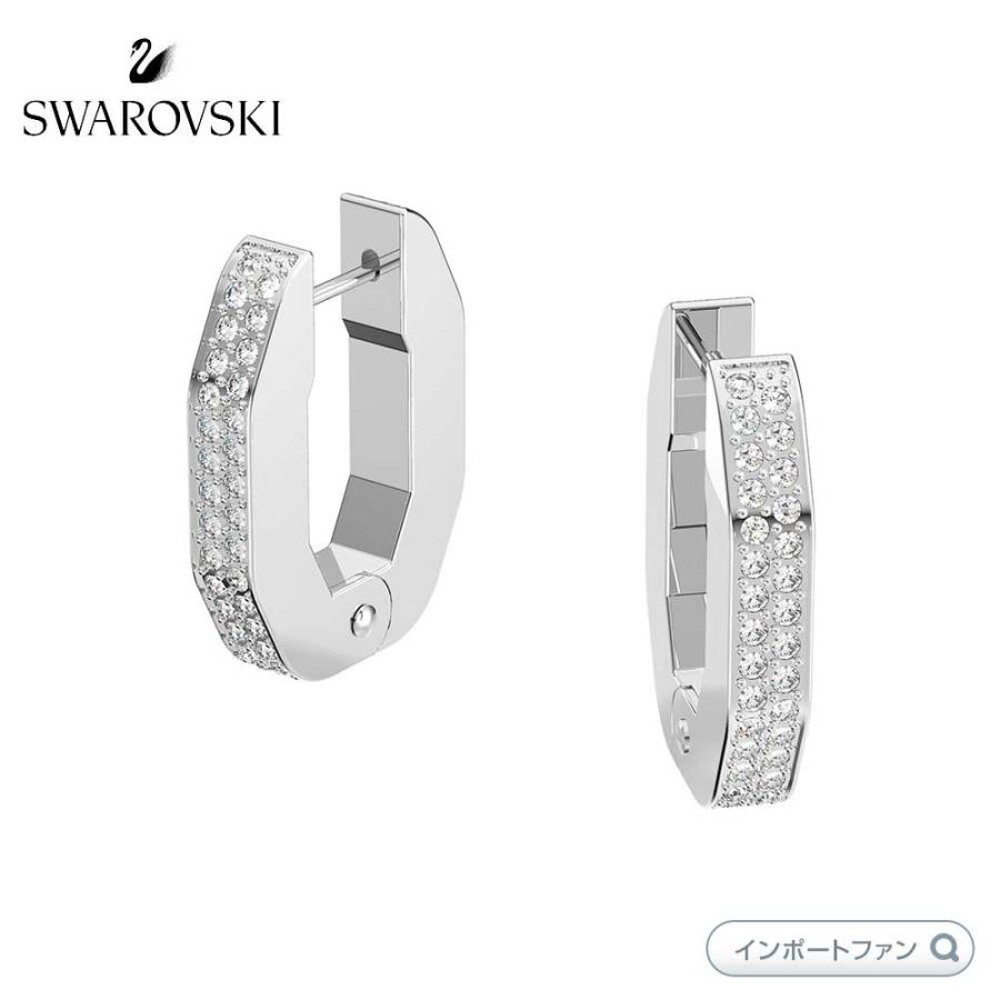 SWAROVSKI スワロフスキー デクストラ フープピアス オクタゴン ホワイト Sサイズ 5618307 Swarovski ギフト ...