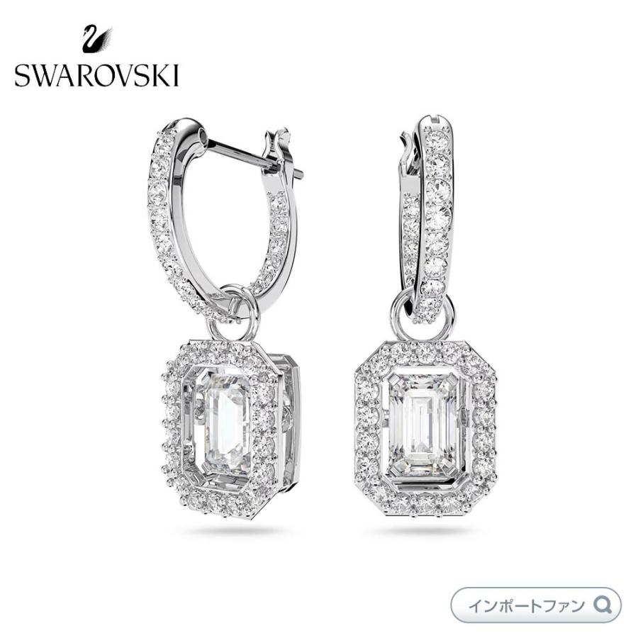 SWAROVSKI スワロフスキー ミレニア ドロップピアス オクタゴンカット ホワイト 5638495 Swarovski : インポート ...