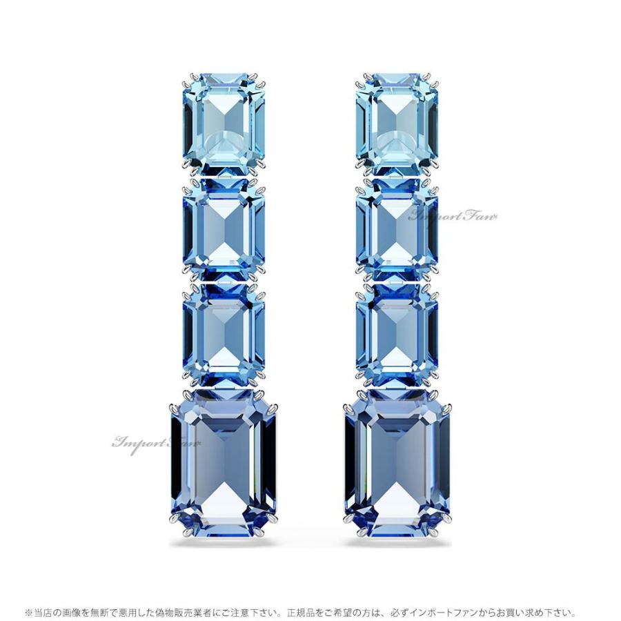 SWAROVSKI スワロフスキー ミレニア ドロップピアス オクタゴンカット カラーグラデーション ブルー 5696516 : インポート ...