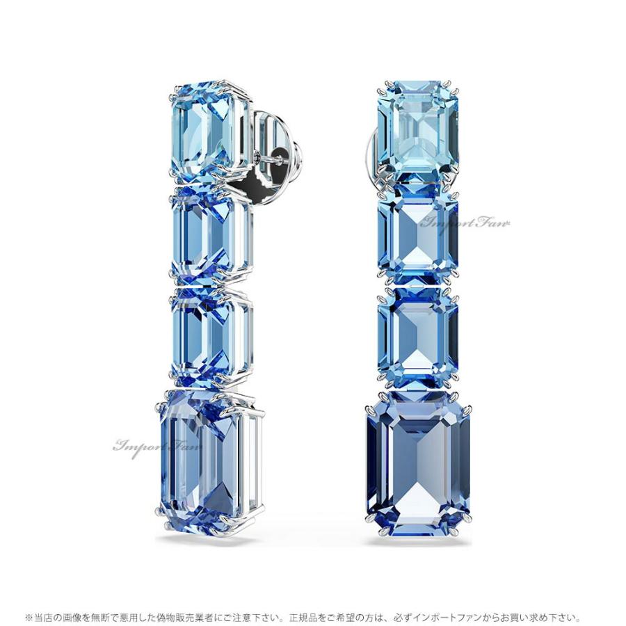 SWAROVSKI スワロフスキー ミレニア ドロップピアス オクタゴンカット カラーグラデーション ブルー 5696516 : インポート ...