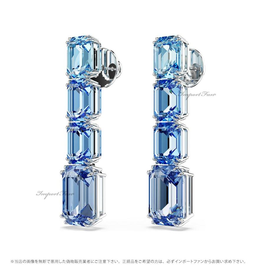 SWAROVSKI スワロフスキー ミレニア ドロップピアス オクタゴンカット カラーグラデーション ブルー 5696516 : インポート ...