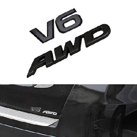 V6 + AWD Emblems Badges, 2PCS Four-Wheel Drive Badges, 3D Metal Car ...