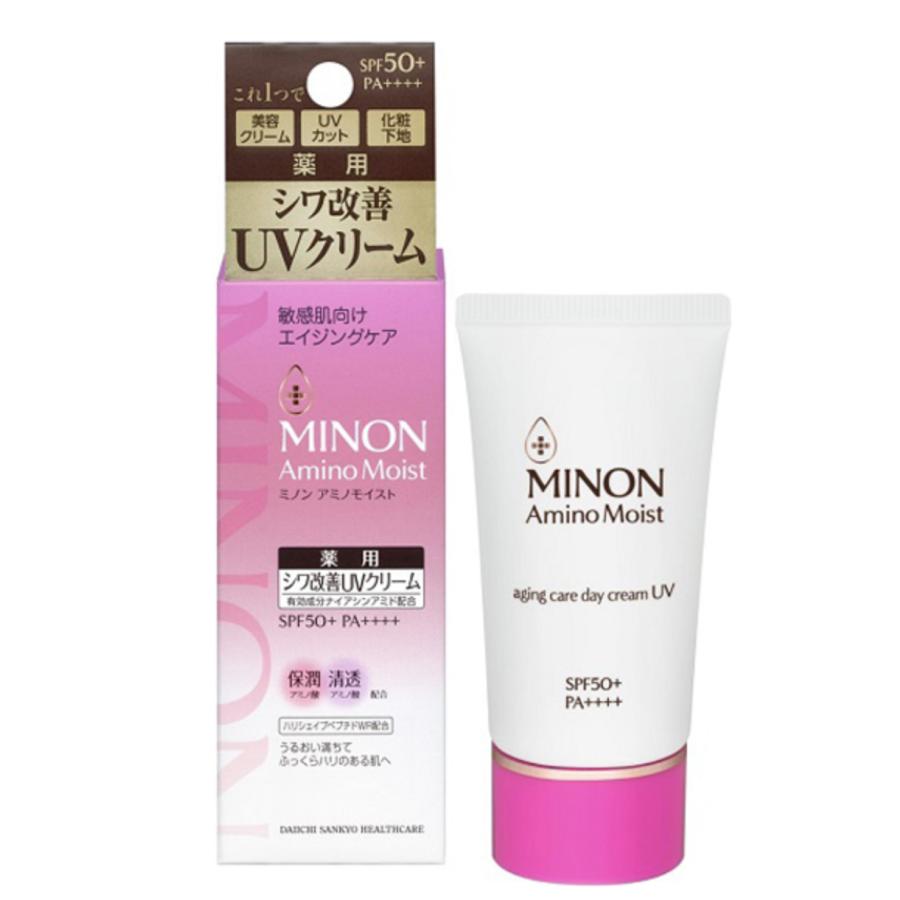 MINON Amino Moist ミノン アミノモイスト エイジングケア デイクリームUV SPF50+ PA++++ 30g 3個セット 下地 美容クリーム 化粧下地 UV下地 : 生活の ...