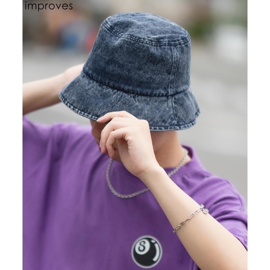 improves（インプローブス） ハット メンズ コットン デニム バケットハット 帽子 セレクト アメカジ カジュアル 古着MIX スケーター ストリート 韓国ファッション ...