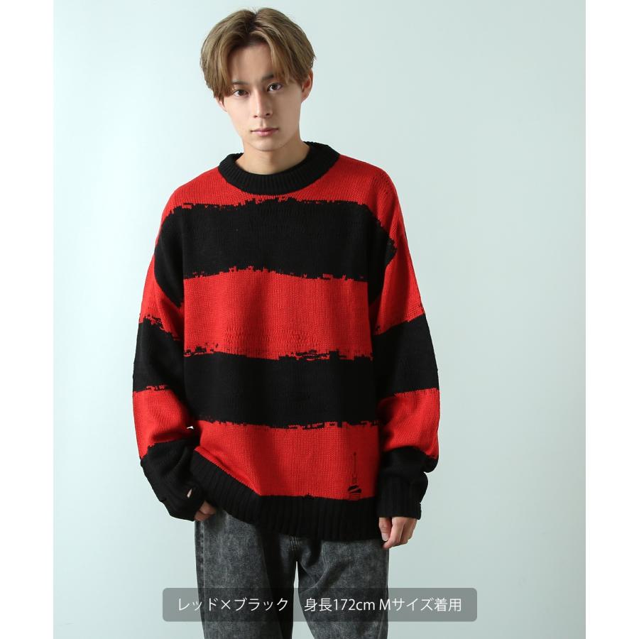 improves（インプローブス） ダメージ ボーダー ニット メンズ