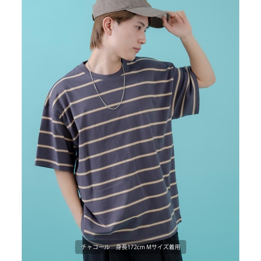 improves Tシャツ メンズ レディース シンプル マルチ ボーダートップス ルーズフィット カジュアル アメカジ ストリート スケーター 古着MIX 韓国ファッション ...