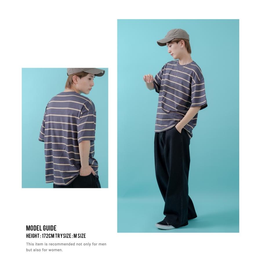 improves Tシャツ メンズ レディース シンプル マルチ ボーダートップス ルーズフィット カジュアル アメカジ ストリート スケーター 古着MIX 韓国ファッション ...